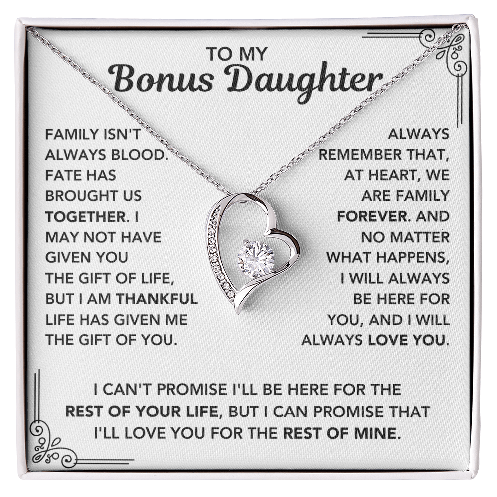 To My Bonus Daughter - "My Family Forever" Necklace – Cherish Gifts Co.