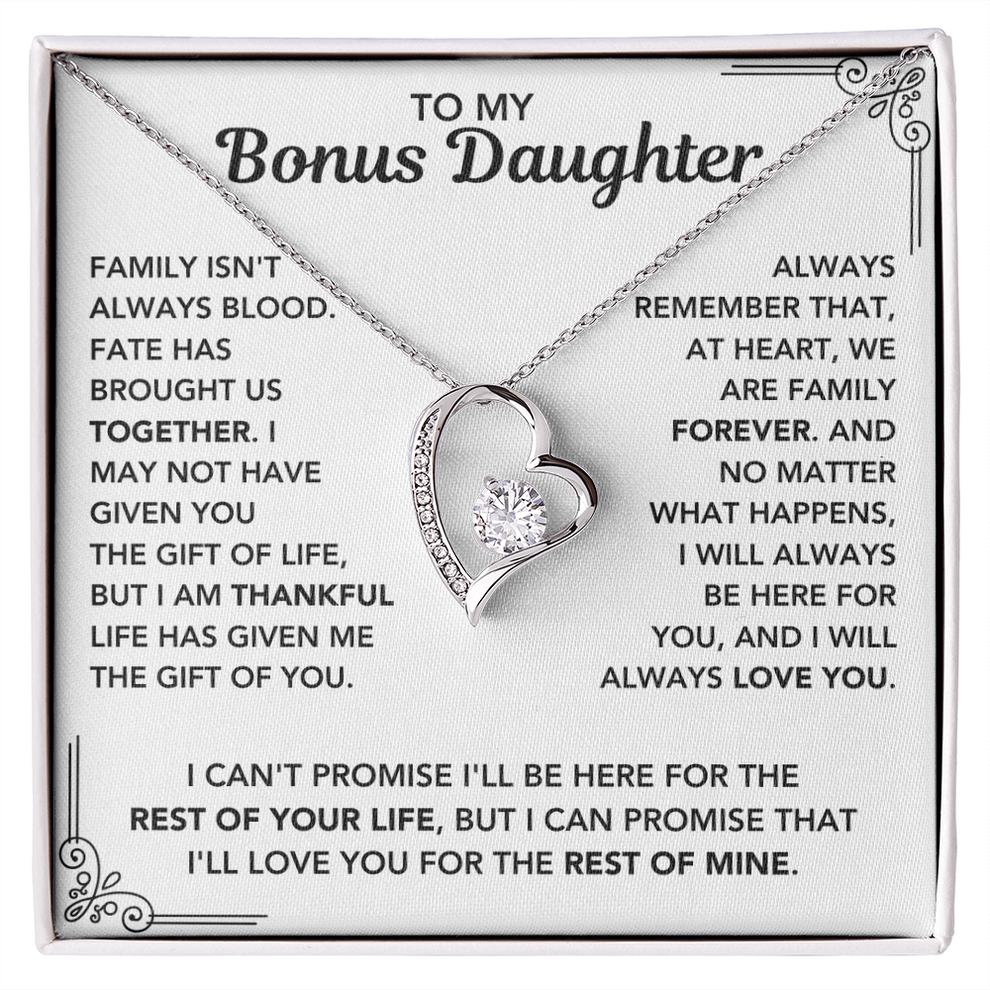 To My Bonus Daughter - "My Family Forever" Necklace – Cherish Gifts Co.