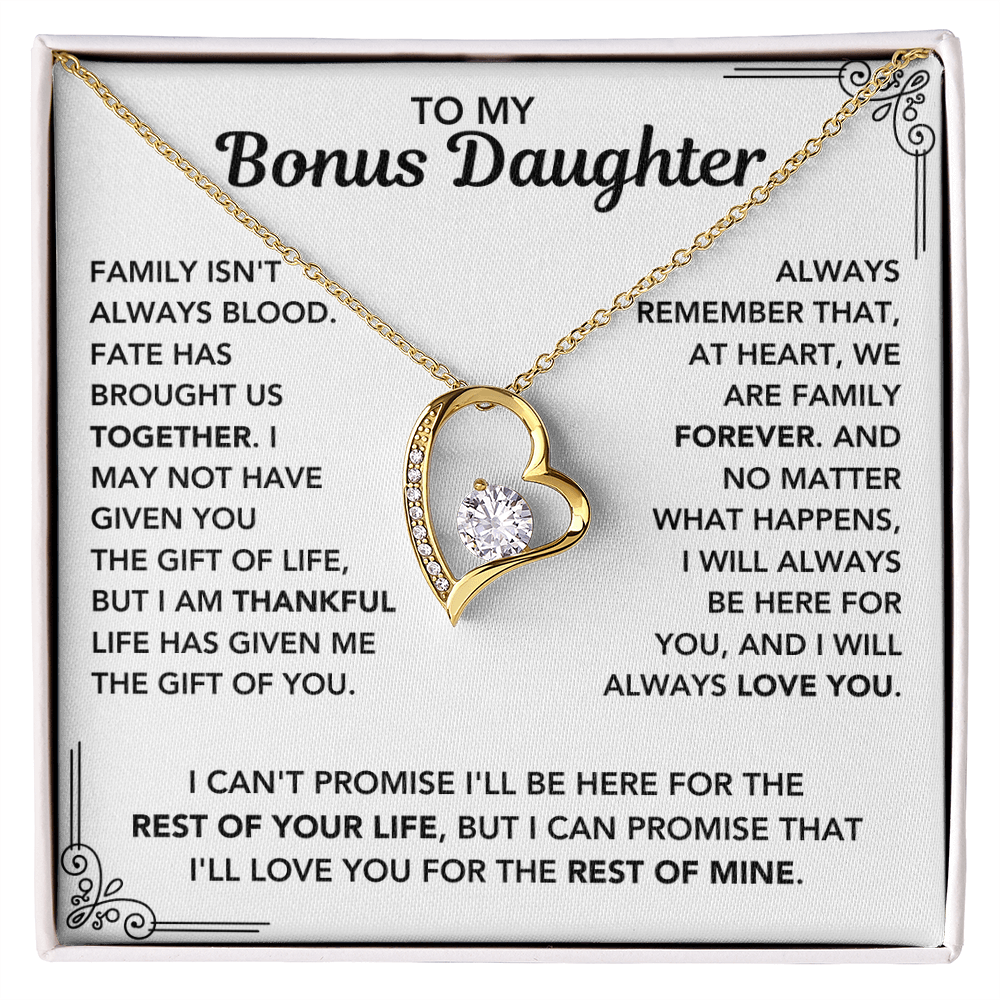 To My Bonus Daughter - "My Family Forever" Necklace – Cherish Gifts Co.